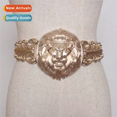 Europe temperament versatile domineering metal lion head bel