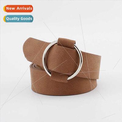 pinless round buckle casual ladies belt youth fashion wide b