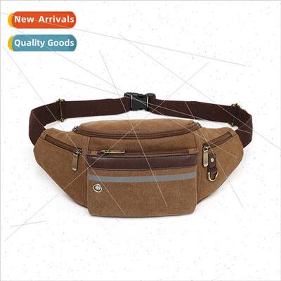 Outdoor sports canvas fanny pack multifunctional large-capac