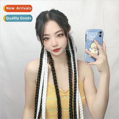 Ponytail Wig Women Colorful Hip Hop Boxer Braid Tie-In Chemi