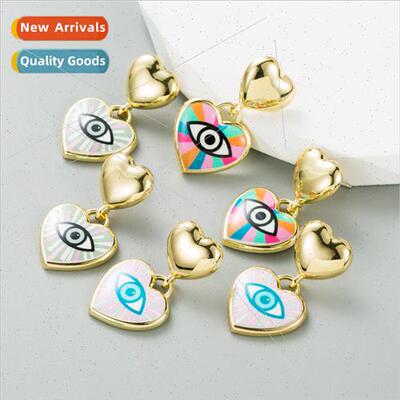 Europe creative geometric love earrings female alloy electro