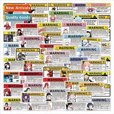50 Anime Warning Slogan Stickers Personalized Decorative gns