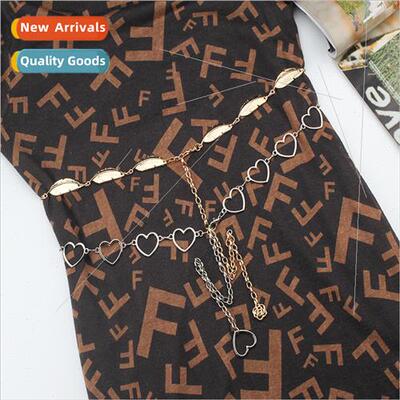 Waist Chain Women Leaf Love Heart Decorative Spaghetti Belt