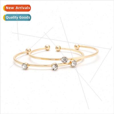 Fashion tide personalized open round ring wh diamonds bracel