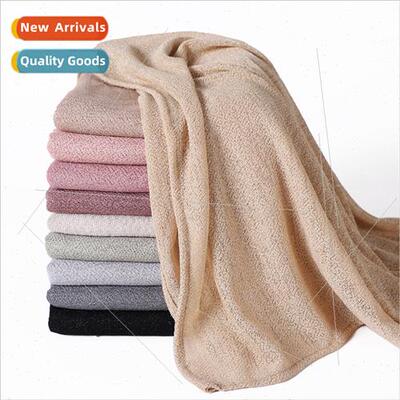 Flat lver lk Glter Monochrome Thin Breathable Scarf Wrap Hea