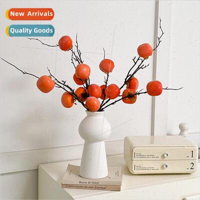 Frosted simulation persimmon fru branches fake flowers bouqu