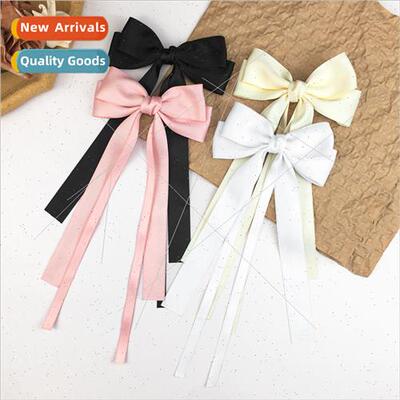 Sweet girl bow ribbon hair clips Japan Korea simple versatil