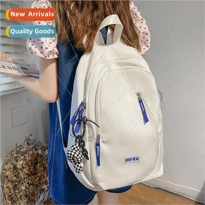 Spring new simple solid color nylon shoulder bag large capac