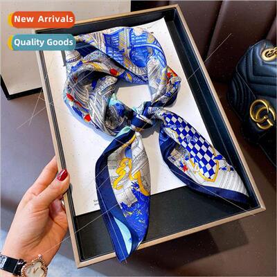 lk silk scarf small square scarf blue castle fashion mulberr
