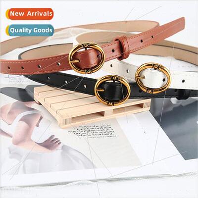 new circle pin buckle belt female hundreds simple retro fema