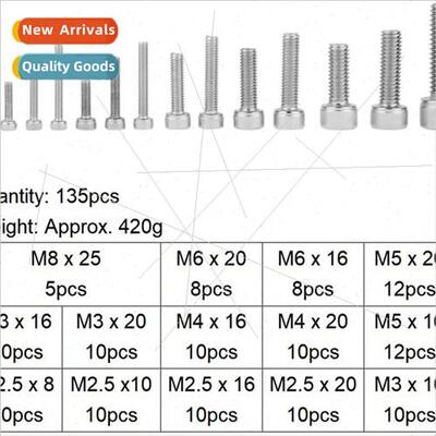210 pcs cup head socket head cap screws 304 cylindrical head