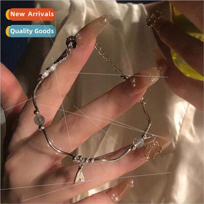 Pearl fishtail bracelet ins niche women summer sweet butterf