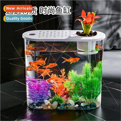 New acrylic transparent goldfish aquarium desktop plant aqua