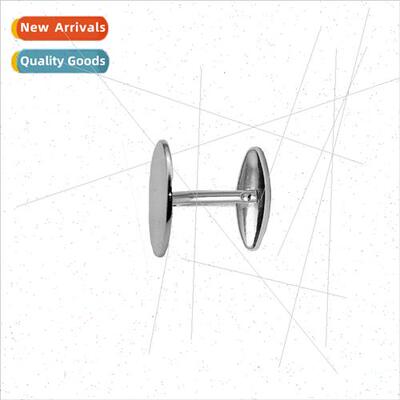 French round cufflinks 925 silver men su cufflinks 10X0.6mm