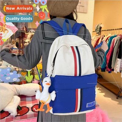 New retro nylon backpack men women outdoor shoulder bag scho