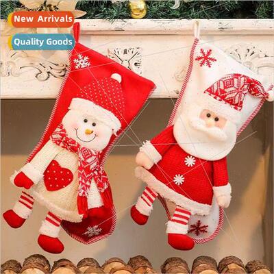New Large Christmas Stocking  Bag Santa Claus Decoration Sma