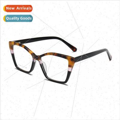new cat-eye flat glasses frame female Europe plate optical n