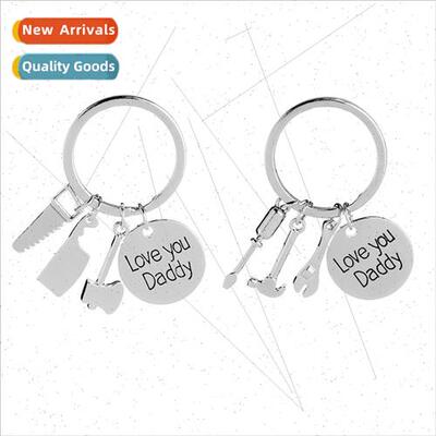 Father Day gift alloy round piece pendant LOVE YOU DAD creat