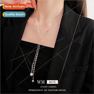 Metal sequins tassel necklace Korea ins fashion collarbone c