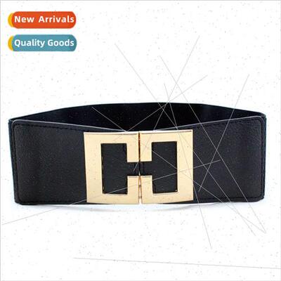 mple pair buckle wide belt black waistband dress texture ver