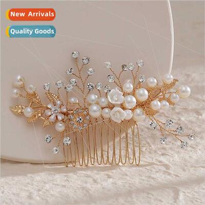 Europe new insert comb jewelry handmade alloy pearl coiffure