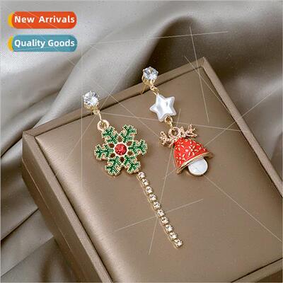 Fashion Long Tassel Asymmetrical Earrings Christmas Snowflak