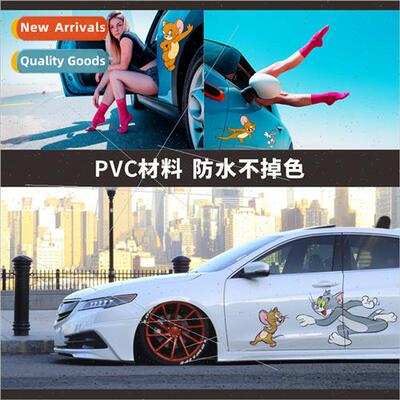 Cat and mouse car stickers scratch masking stickers bumper s