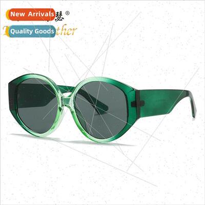 Fashion Women Large Frame Sunglasses 9162 Europe Round Frame