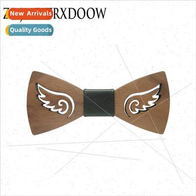Solid Wooden Bow Tie A Handful Innovations Angel Wings Woode