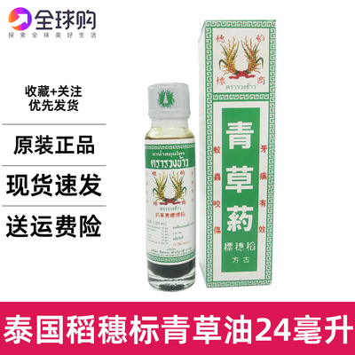 原装进口泰国古方稻穗标青草油药油膏草本天然蚊虫叮咬止烫24ml