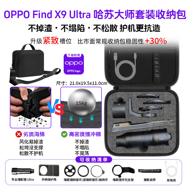 适用于OPPO Find X9 Ultra 哈苏大地探索家大师套装收纳包 摄影手柄增距镜肩带滤镜配件便携防摔收纳盒影像