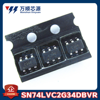 原装 SN74LVC2G34DBVR 丝印C34* 74LVC2G34 SOT23-6 逻辑缓冲器