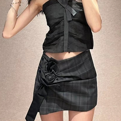 marchen优雅立体花朵半身裙女