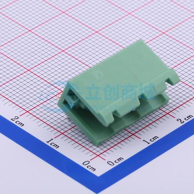 插拔式接线端子 DB2ER-7.62-3P-GN 弯插,P=7.62mm 板端/插座-开口