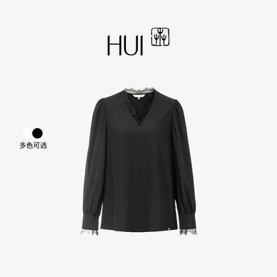 HUI卉23春夏两色V领套头衫
