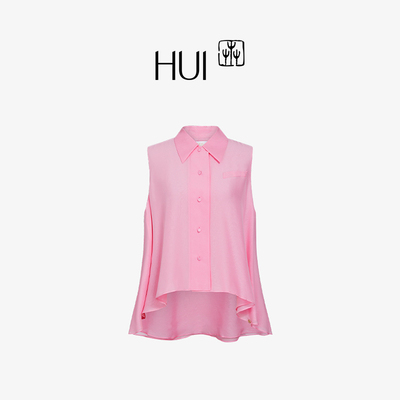 HUI卉苏梅色经典刺绣真丝上衣