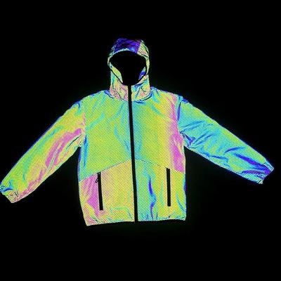 Fashion fish scale reflective jacket mens casual colorful