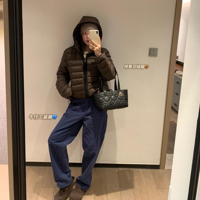 纯元！M家轻户外排骨连帽羽绒服