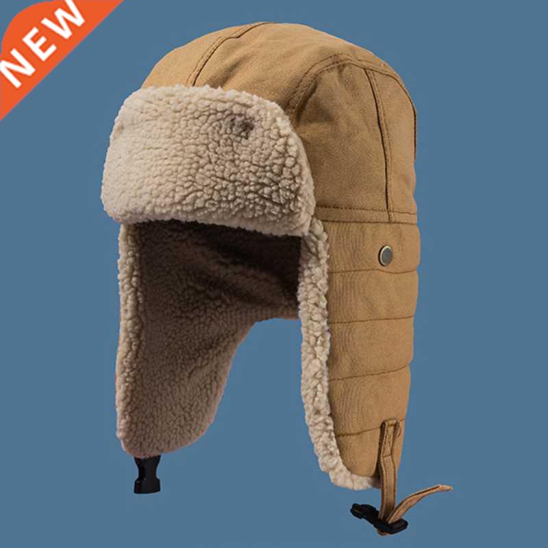 HT3425 Faion Winter Hat Thick Warm Berber Fleece Trapper E_虎窝淘