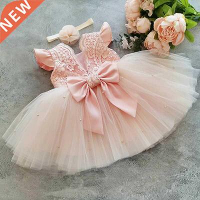 Girls Princess Bowknot Dress Toddler Bby Kids Ruffles Lce