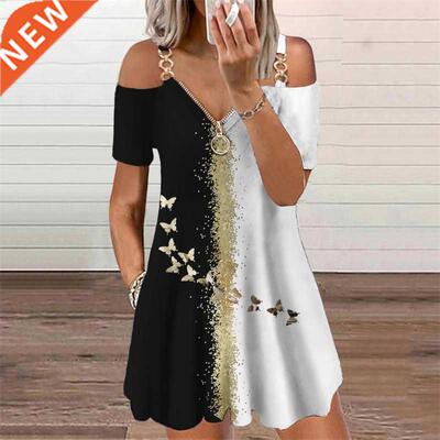 Butterflies D Print Elegant Fashion Dress Women's Clothing