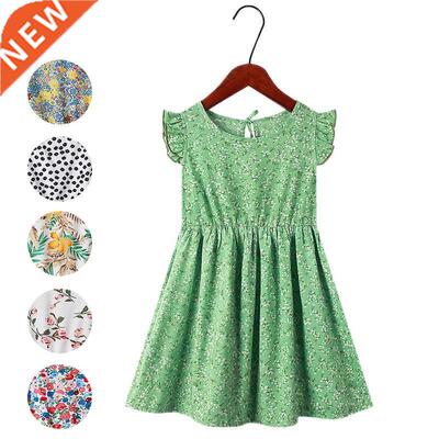 Kids Girls Clothes Summer Dresses 2022 New Petal Frill Sleev
