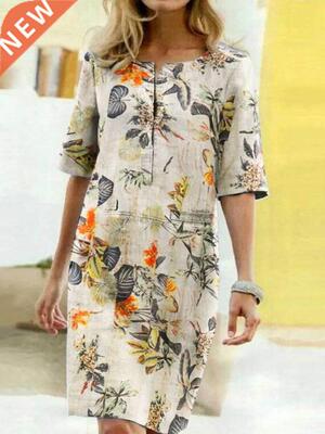 2022 Summer Floral Printed Bohemian Sundress ZANZEA Vintage