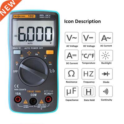 Digital Multimeter Tester RM102 101 409B Multimetro DC AC Vo