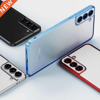 Luxury Plating Square Frame Silicone Transparent Case For Sa