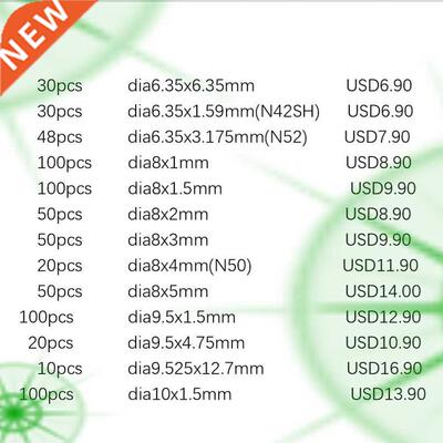 Customs magnets 200pcs dia8mmx0.5mm round Disc Neodymium Mag