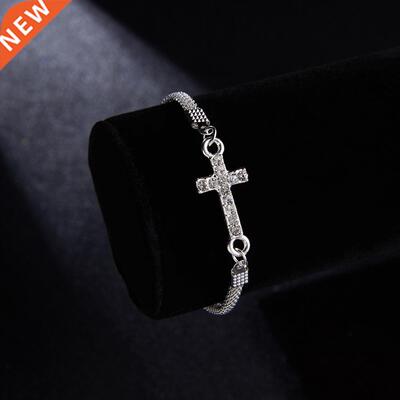 RINHOO Rhinestone Prayer Cross Bracelets For Women Faion