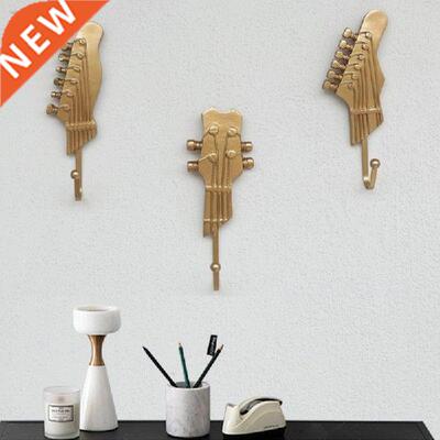 Music Guitar Shape Hooks Wall Mounted Coat Rack Wooden