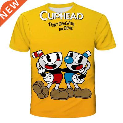 Summer T-Shirts Game Cuphe Mugman 3D Printed Kids T Shirt