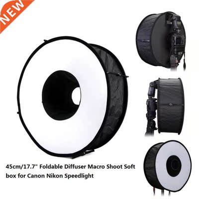 45cm/18'' Foldable Ring Flash Diffuser Macro Round Softbox f